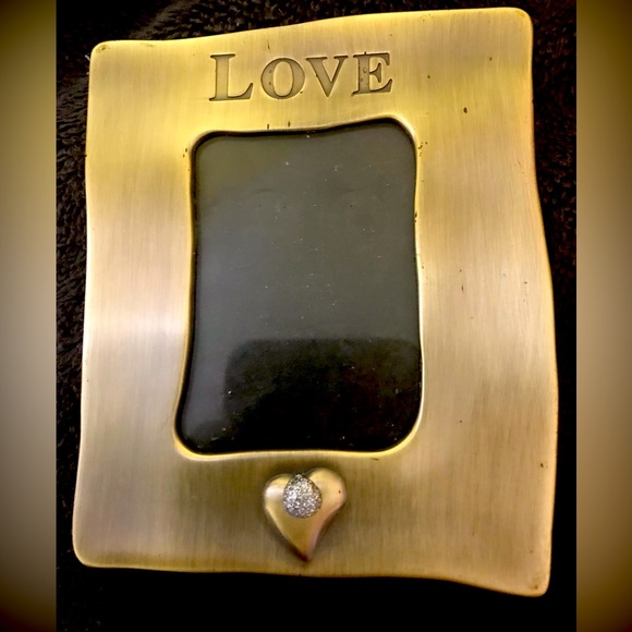 Wilton | Other | Love Brass Tone Picture Frame Wavy Design Silver ...